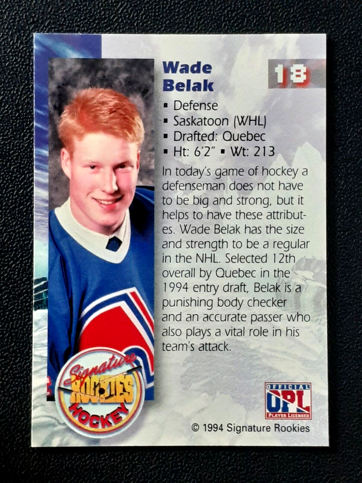 WADE BELAK AUTO 1995 SIGNATURE ROOKIES SIGNATURES NO 18 #4816/7750 ...