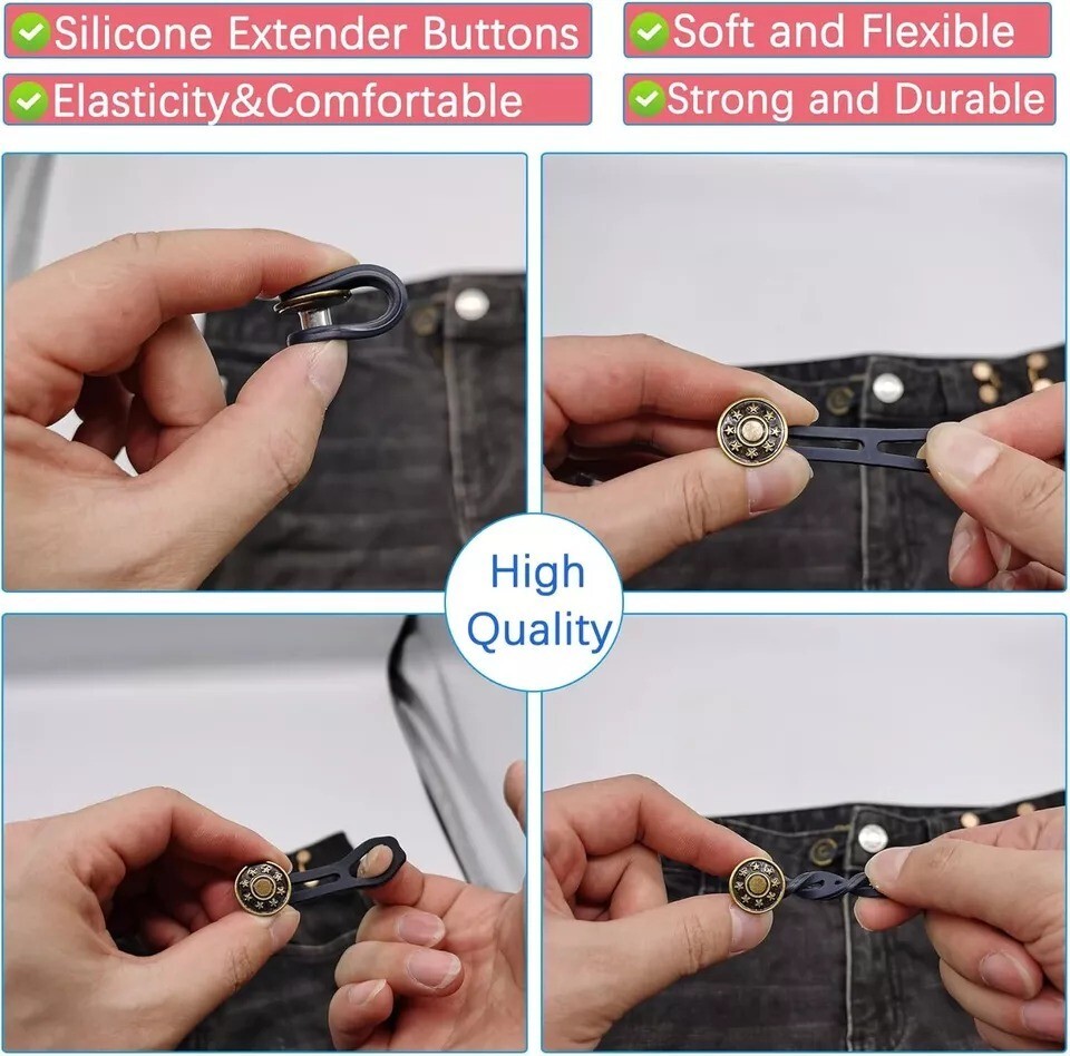 8 PCS Button Extenders for Jeans, Pants Button Extender, Waist ...