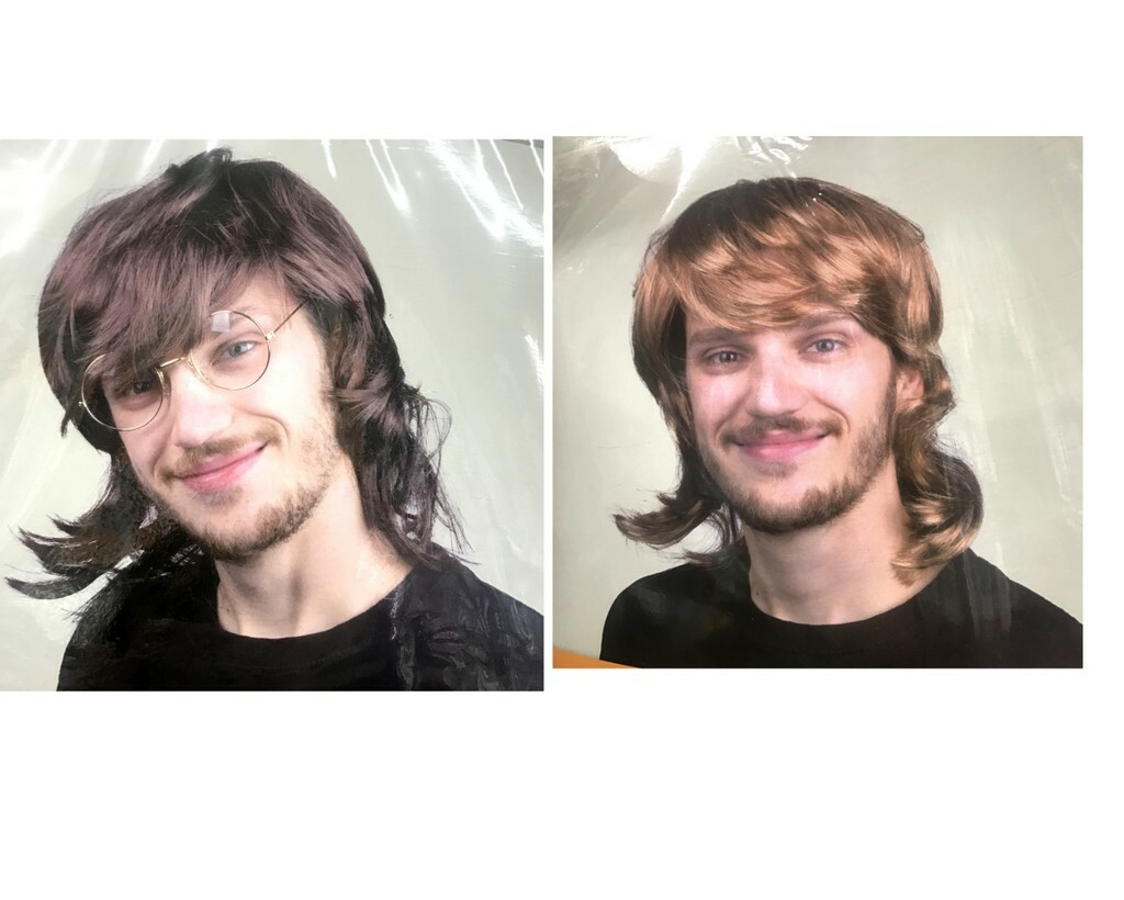 Men's Mullet Hair Wig Hippies 70s 80s Bogan Fancy Dress Up Costume ...