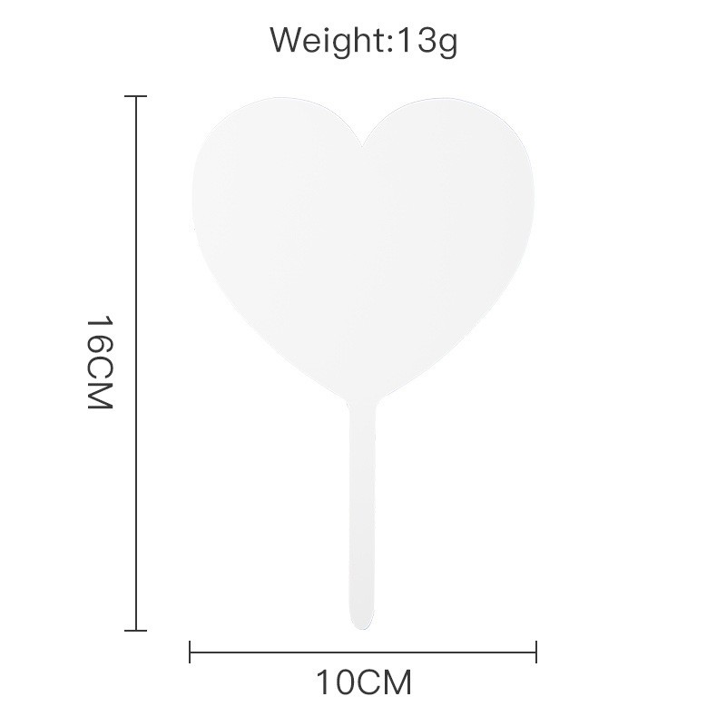 10Pcs Heart Shape Blank Acrylic Wedding Birthday Party Cake Toppers ...