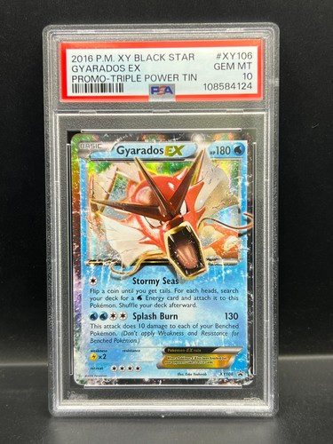 Pokemon PSA 10 GEM MT Gyarados EX XY106 Triple Power Tin Promo Holo ...