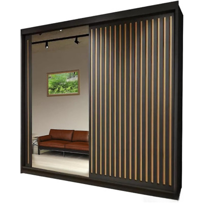 Wardrobe One Side Mirror Sliding Doors Wardrobe, featuring double ...