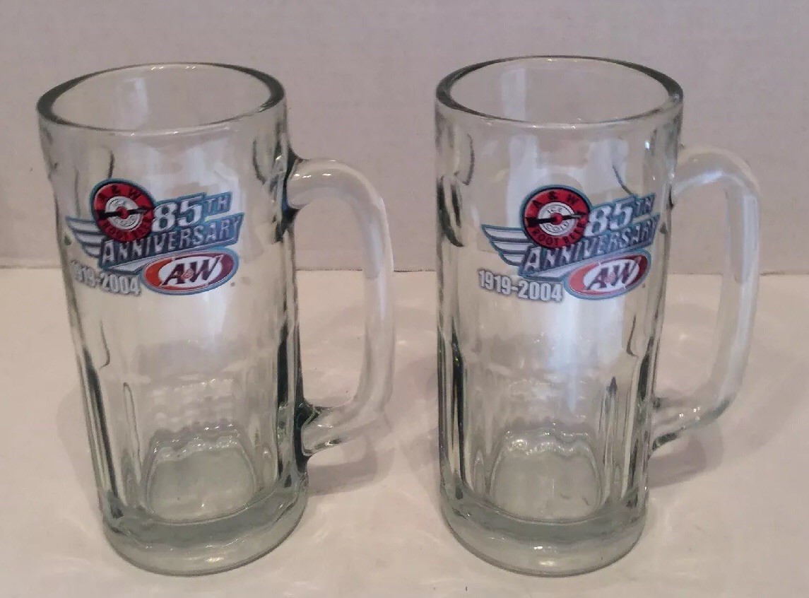 A& W Glass Mugs 85th Anniversary 1919-2004 Set Of 2 Tall A& W Mugs | eBay