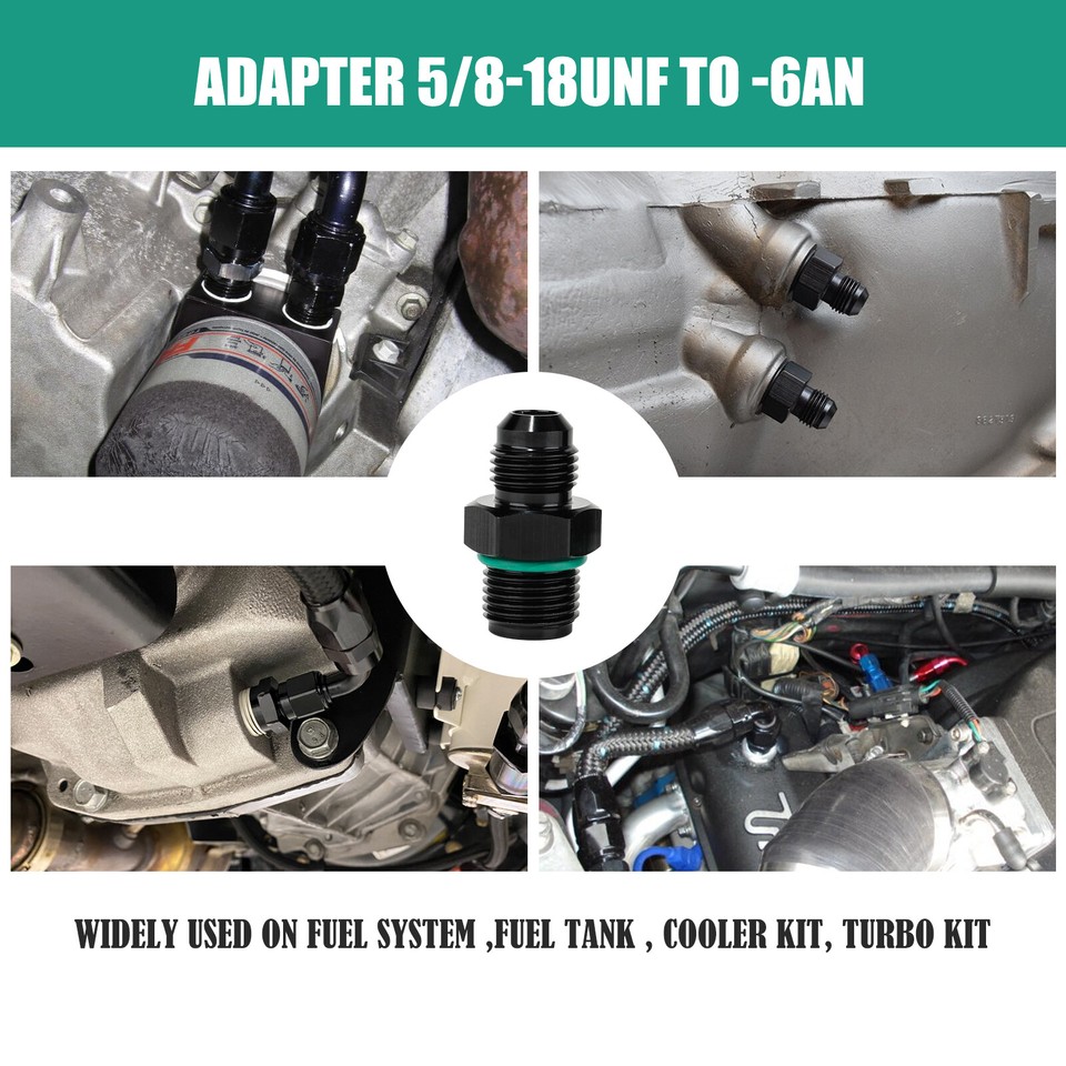 -6AN 6AN Male Flare to 5/8"-18 Power Steering Adapter Fitting Fit 40K ...