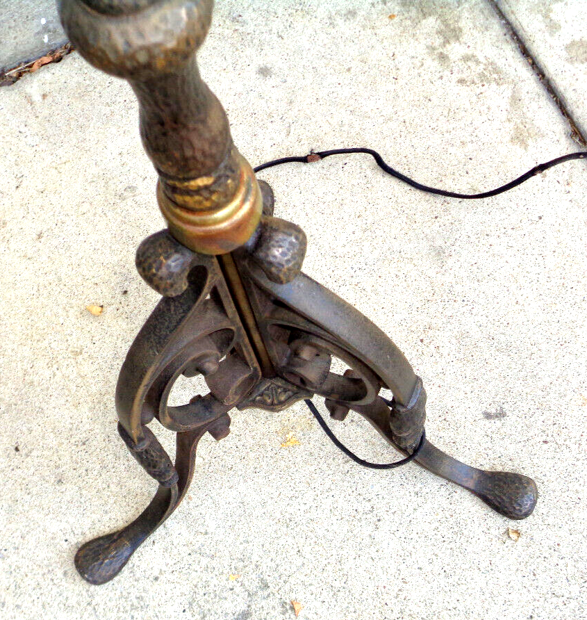 LARGE EARLY DECO IRON & BRASS ARTS & CRAFTS FLOOR LAMP, BENJAMIN ...