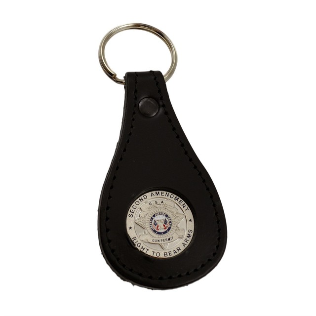 Police 7 PT Star Mini Badge Leather Keyring Key Holder Fob Law ...