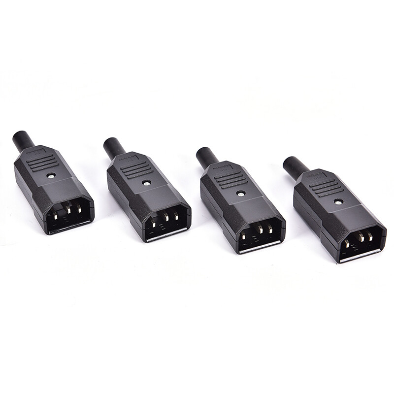 4X IEC C14 Male Inline Chassis Socket Plug Rewireable Mains Power ...