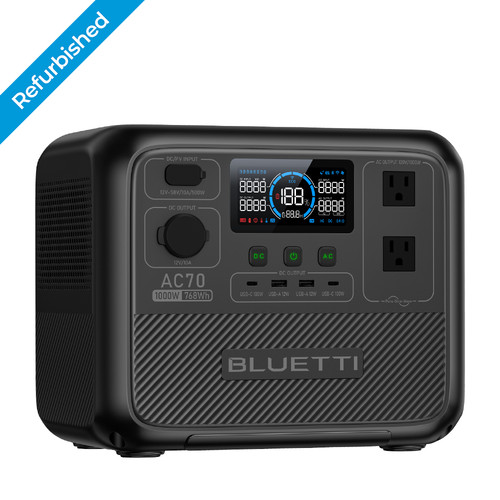 BLUETTI AC70 1000W 768Wh Portable Power Station & Solar Generator for ...
