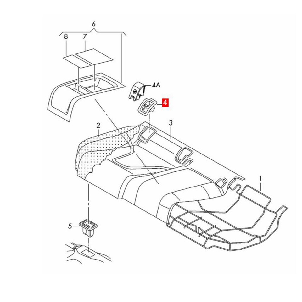 AD Gray Rear Seat ISOFIX Trim Bezel Cover 4G8887233 for Audi 2012-18 A6 ...