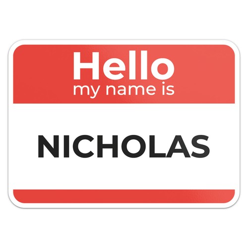 Hello My Name Is Nicholas Sticker Vinyl Car Bumper Decal | eBay