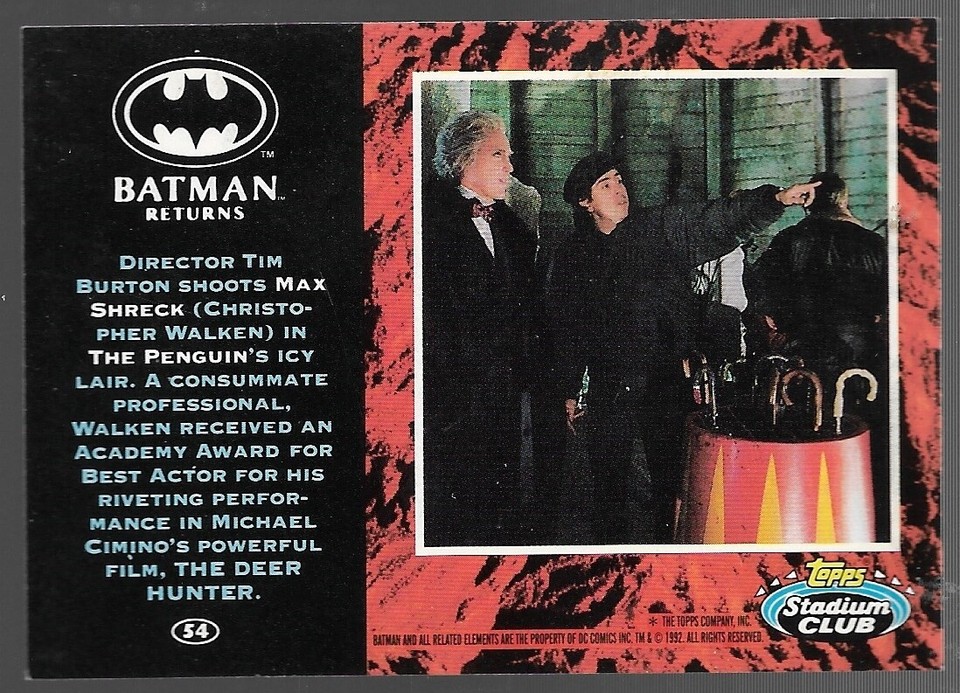 Christopher Walken Max Shreck 54 Batman Returns Stadium Club 1992 Non ...