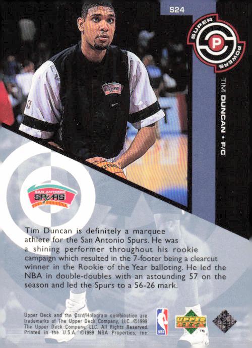 1998-99 Upper Deck Super Powers #S24 Tim Duncan | eBay