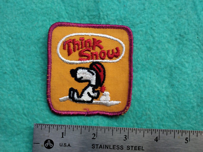Vintage Rare Snoopy Think Snow Hat Patch | eBay