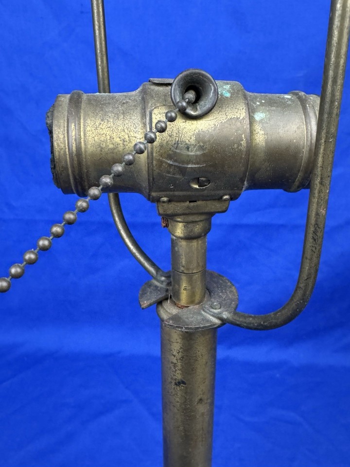C.1915 Table Lamp w/ Bryant "T" Sockets & Pull Chain Works 20.25"H ...