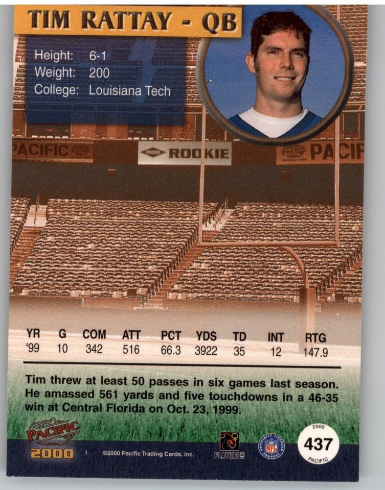 2000 Pacific #437 Tim Rattay | eBay