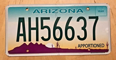 ARIZONA LICENSE PLATE " AH 56637 " AZ APPORTIONED SEMI IRP TRACTOR ...