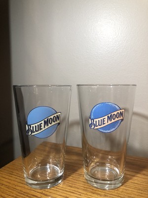 TWO BLUE MOON BEER PINT GLASS MINT | eBay