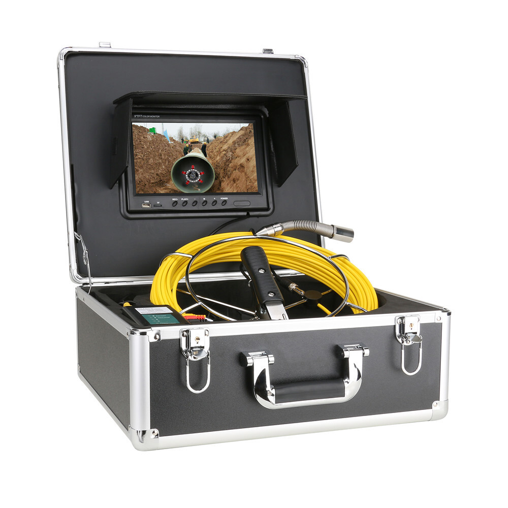 9" Self Leveling 50M DVR Pipe Locator Industrial Sewer Drain Inspection ...