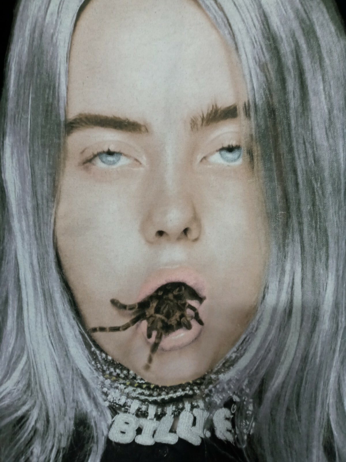 Billie Eilish 2020 With Tarantula In Mouth Black Grap… - Gem