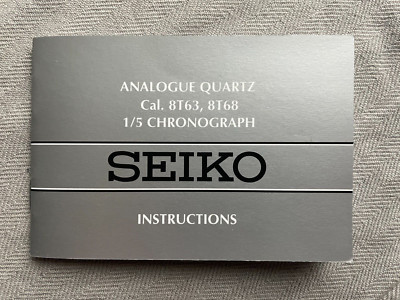 1 x Seiko Instruction Booklet - Analogue Quartz - 1/5 Chronograph Cal ...