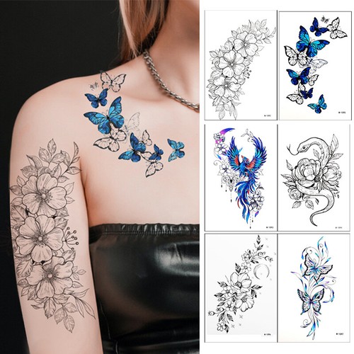 Leg Arm Art Peony Tattoo Temporary Floral Sticker Fake Tattoo Water ...