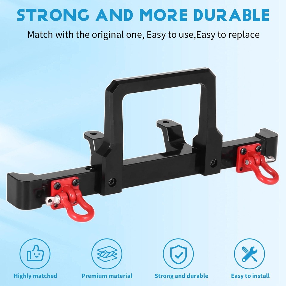 Metal Front Bumper with Tow Hook for MN D90 D91 D96 MN-90 MN99S 1/12 RC ...