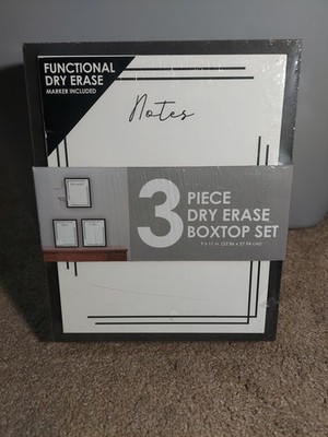 3 Piece Functional Dry Erase Boxtop Set Marker Included Black Frame NEW ...