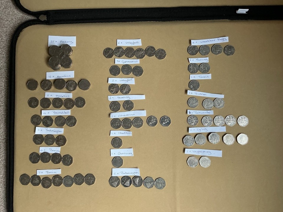 2x Sets of Olympic 50p Coins Plus 127 Various Circulated Olympic 50p ...