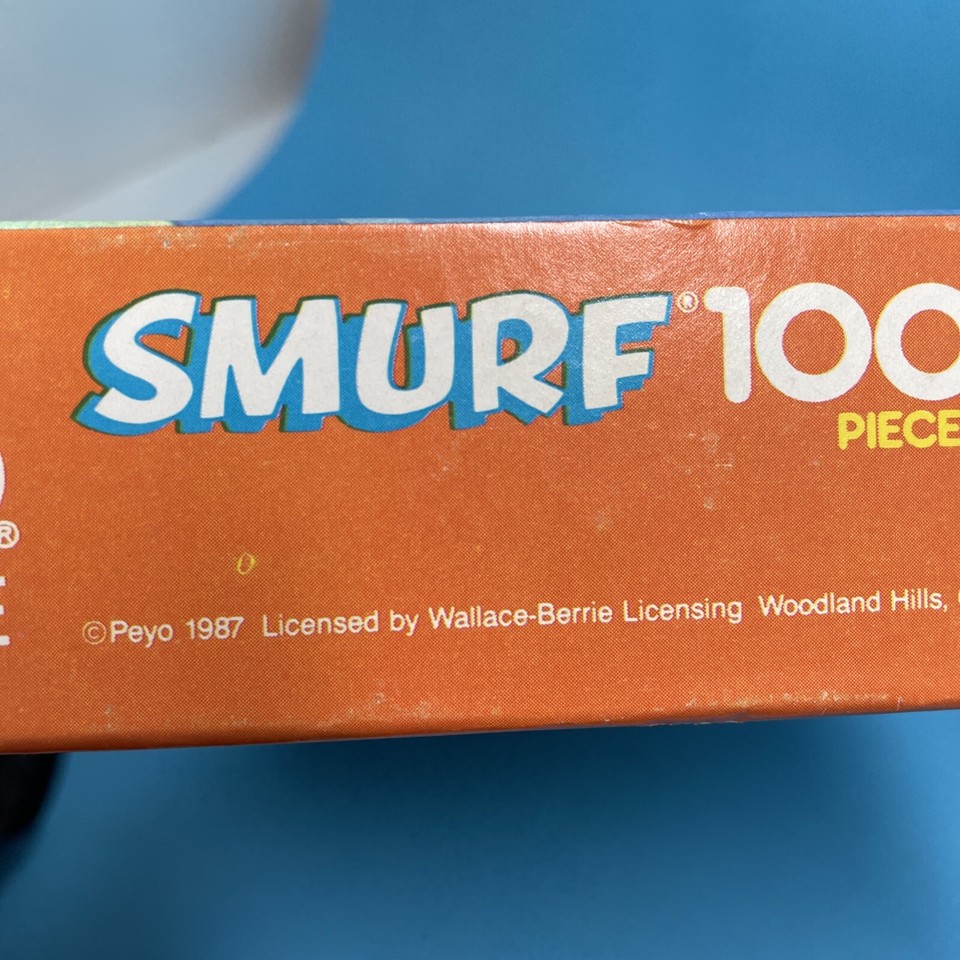 THE SMURFS Puzzle 100 Pieces SEALED BOX 1987 Peyo Milton Bradley Smurf ...