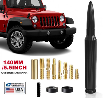 Universal Screw Black Car Bullet Style Antenna Aluminum Radio FM Antena ...