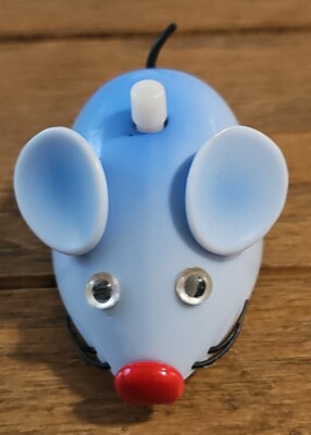 Windup Plastic Toy Mouse 2.5"L Blue Working HANS | eBay
