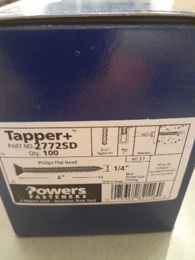 Powers Fasteners 277SD-PWR Concrete Screw Anchor Box of 100 | eBay