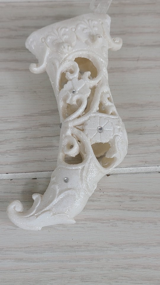 White Lace Style Stocking Ornament Christmas Holiday | eBay