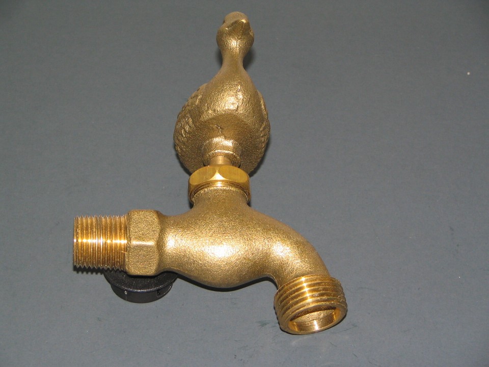 Solid Brass Duck Handle Outdoor Water Faucet - Duck Faces Left In Off ...