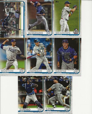 TAMPA BAY RAYS 2019 Topps Update BASE TEAM SET (8 Cards) Nate Lowe RC+ ...