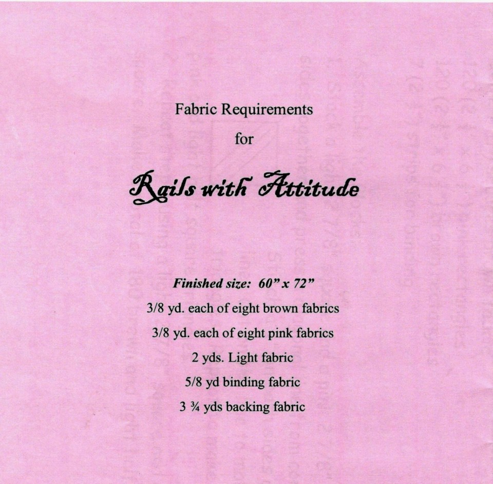 Rails with Attitude Quilt Pattern by Quakertown Quilts | eBay