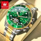 Automatic Mechanical Waterproof Watch Men's OLEVS Luxury Men Date Strap ...
