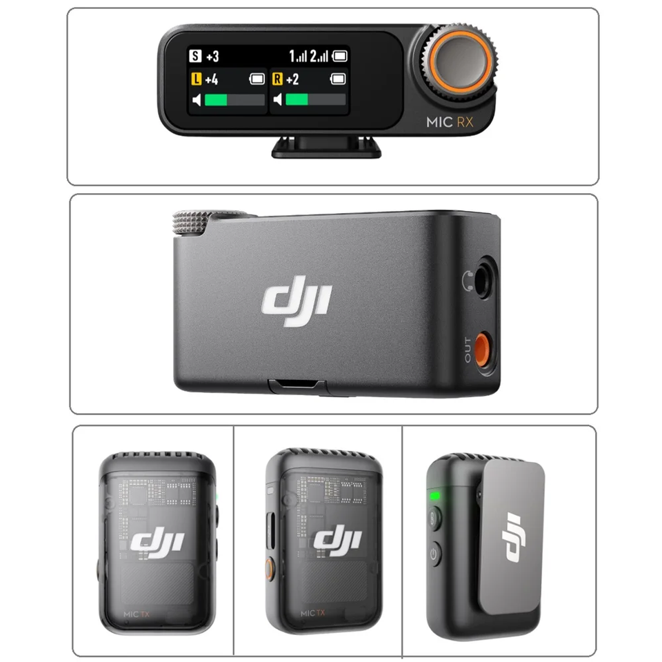 DJI Mic2 Mic 2 250m Wireless Lavalier Microphone System Video Recording ...