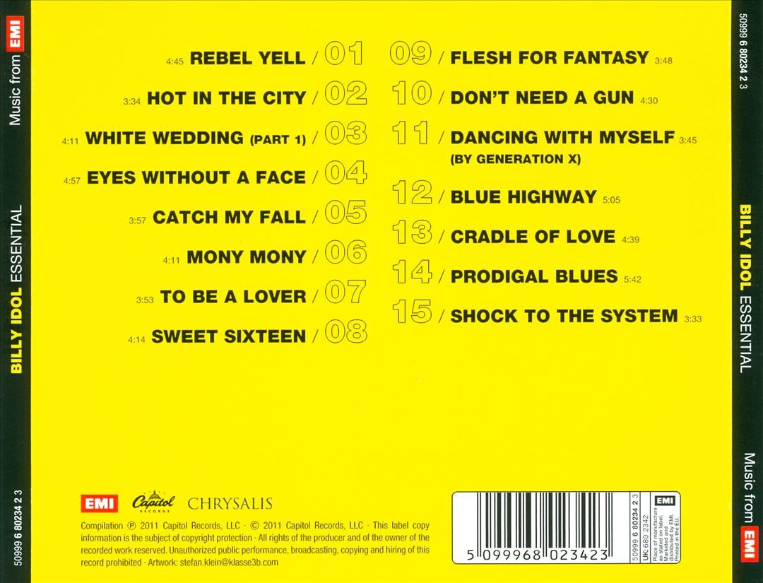 BILLY IDOL - ESSENTIAL NEW CD 5099968023423| eBay