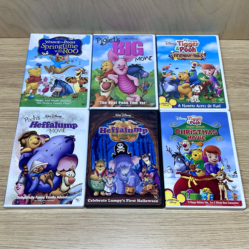 Winnie the Pooh DVD Lot of 6 – Piglet, Roo, Heffalump, Tigger, Holidays ...