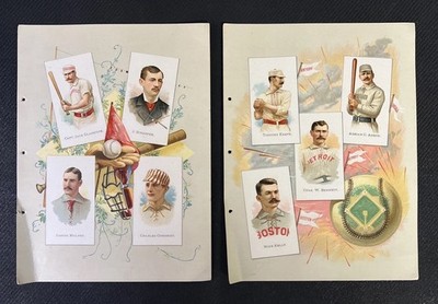 2 Page Lot 1888 Allen & Ginter Album Page N28 Comiskey Glasscock Anson ...