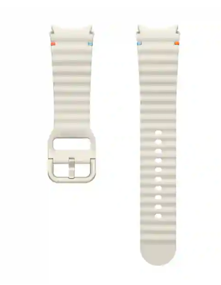 Genuine Samsung Galaxy Watch 7 Sport Band - Ribbed - Black/Silver ...