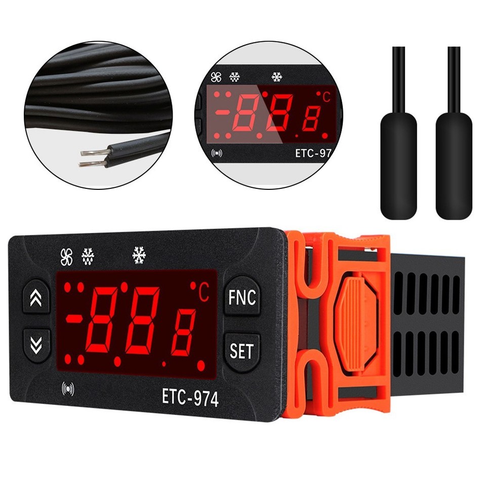 Digital Temperature Controller Display Resolution 1°C/0.1°C Input 2 ...