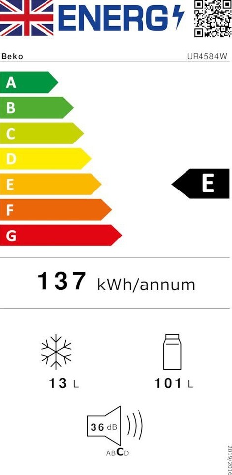 Beko Undercounter Fridge Freezer Freestanding 54cm Wide 114L UR4584W | eBay
