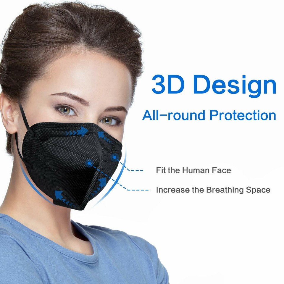 10/50/100 Pcs Blue KN95 Protective 5 Layer Face Mask BFE 95% Disposable ...