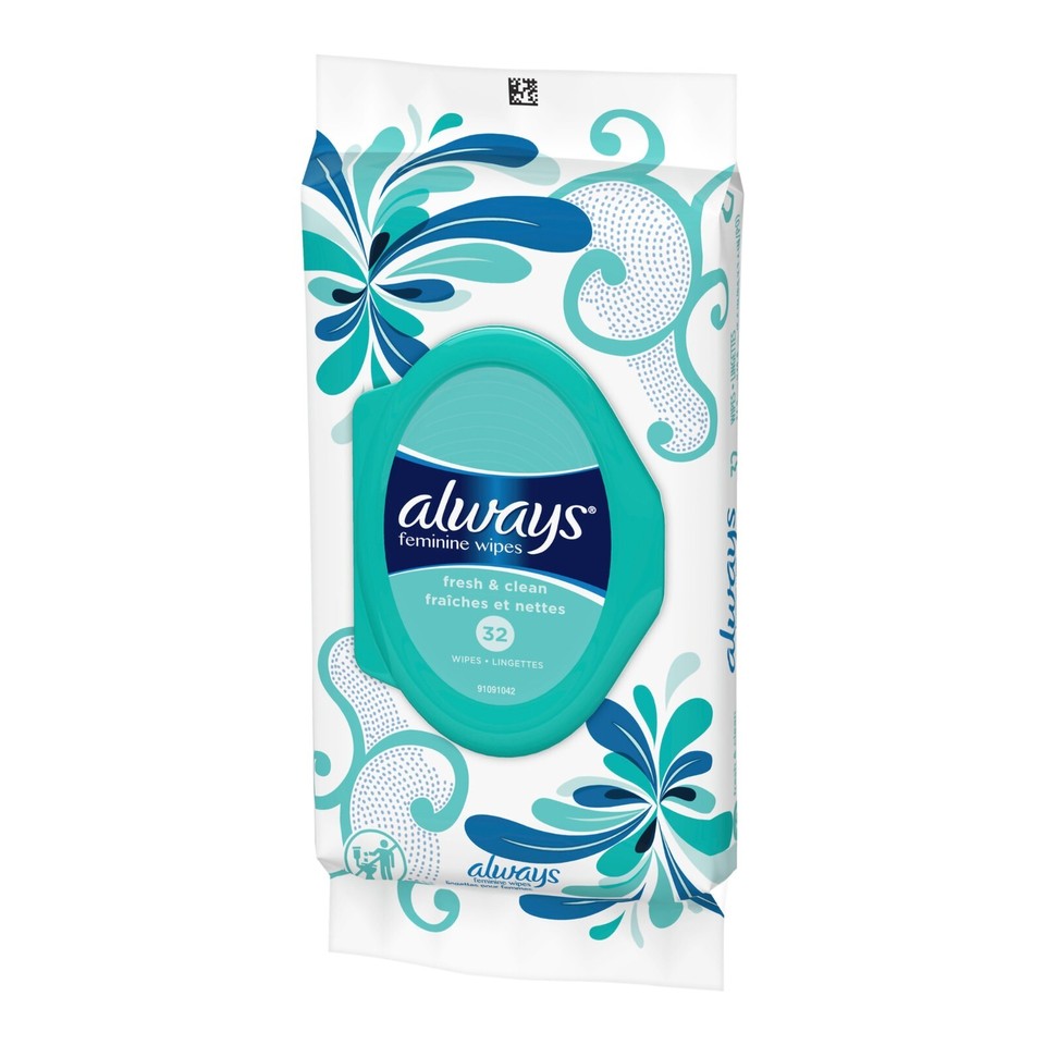 Always Feminine Wipes Hygiene Wipe Fresh & Clean Scent, 32/Pack | eBay