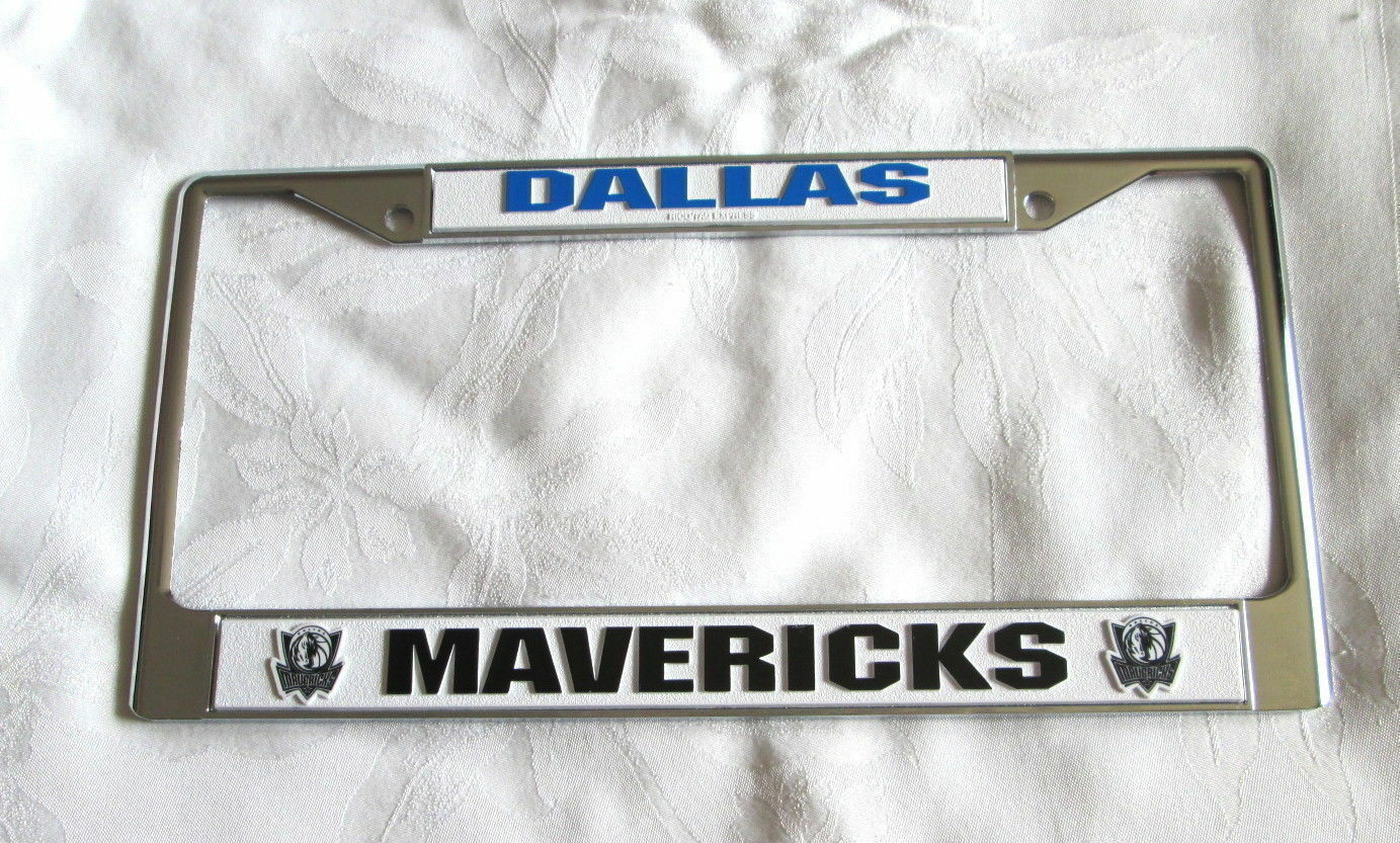 DALLAS MAVERICKS EMBOSSED CHROME LICENSE PLATE FRAME #01 - NEW | eBay