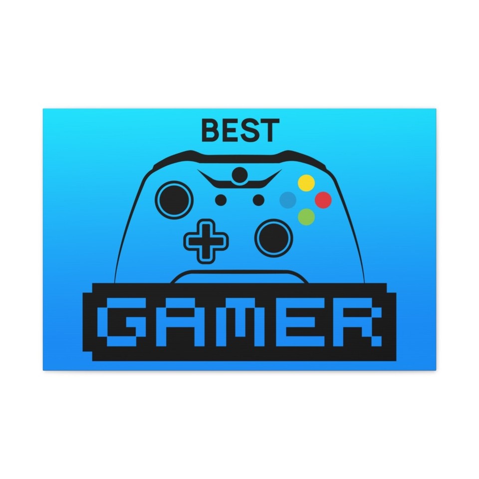 Horizontal Canvas Frame Image of Video Game Controller "Best Gamer" | eBay