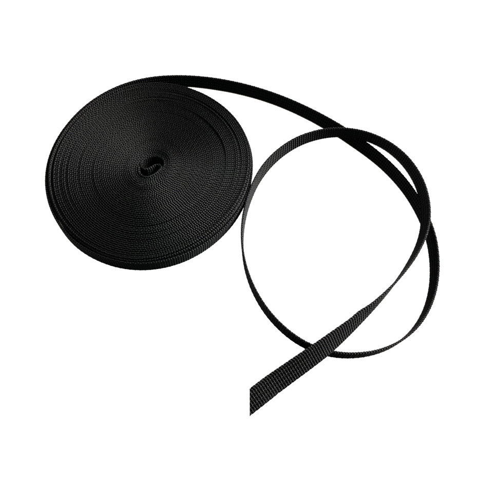 Webbing Strap Nylon, Polypropylene -10m Wide Black 10, 20, 38, 50, 75mm ...