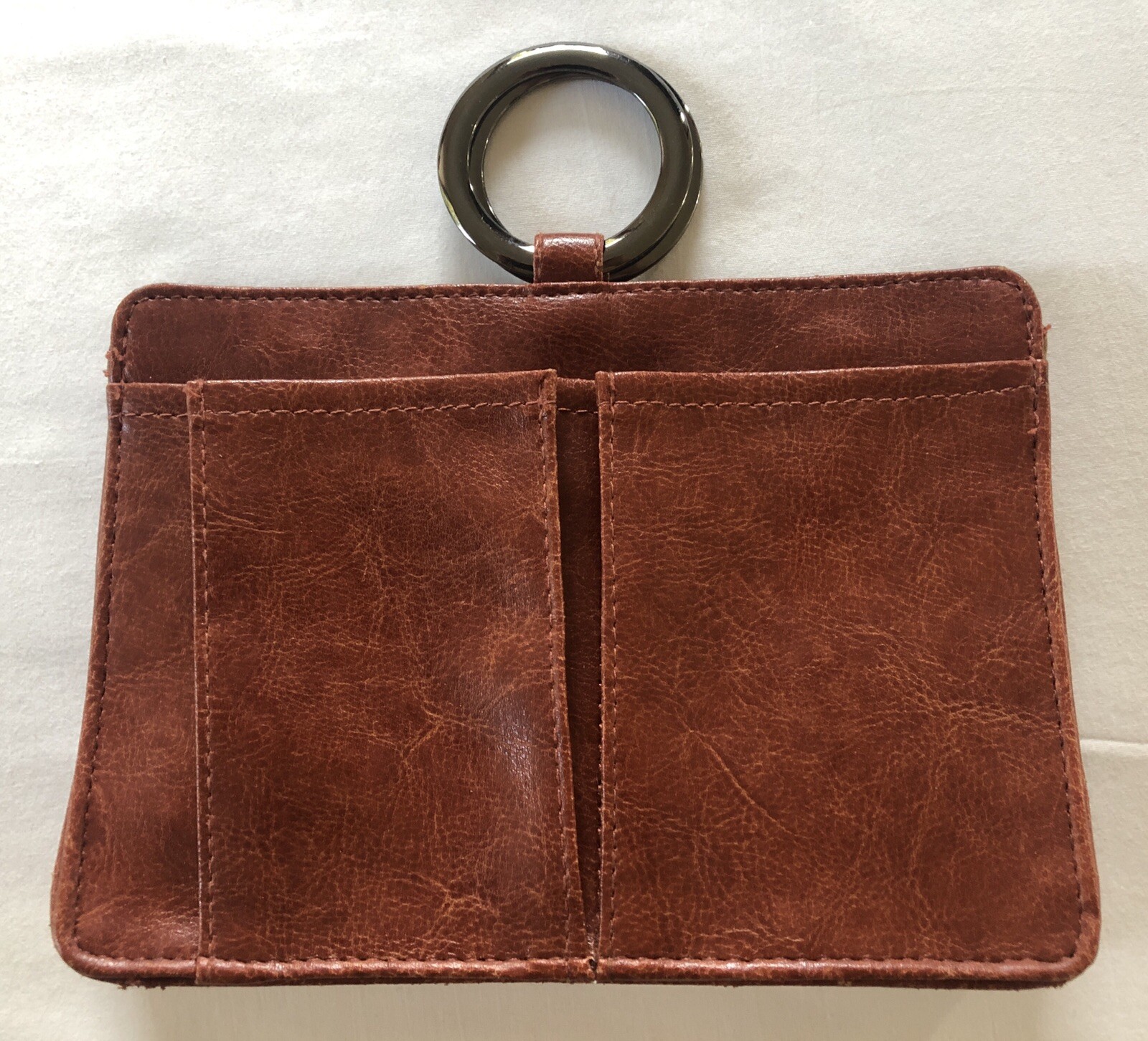 Pouchee Purse Wallet Small Organizer Pockets Brown Faux Leather Ring ...